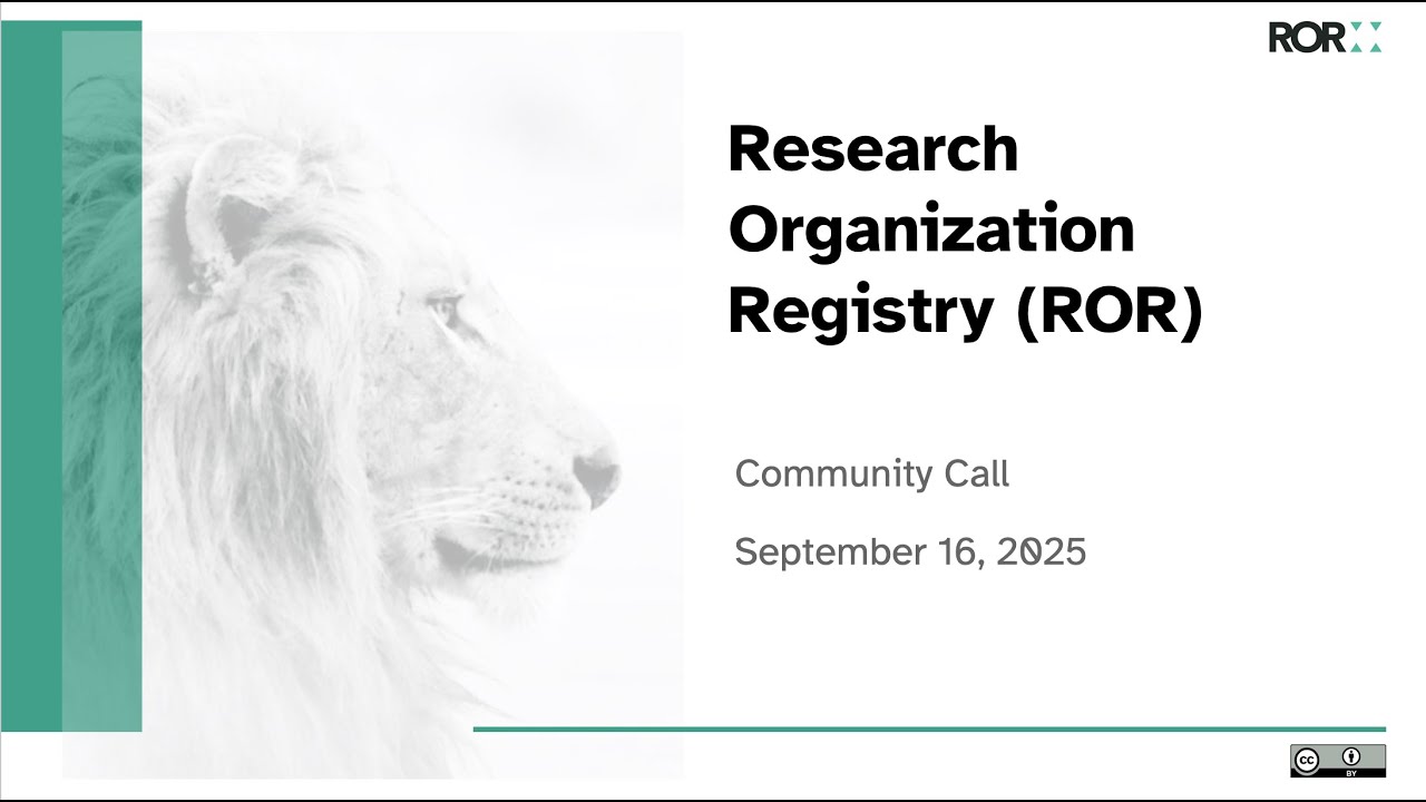 ROR Community Call September 2025 - YouTube
