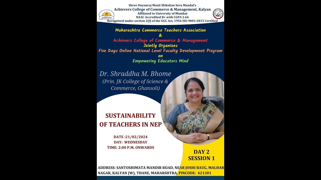 Five Days (online) National Level Faculty Development Program - YouTube