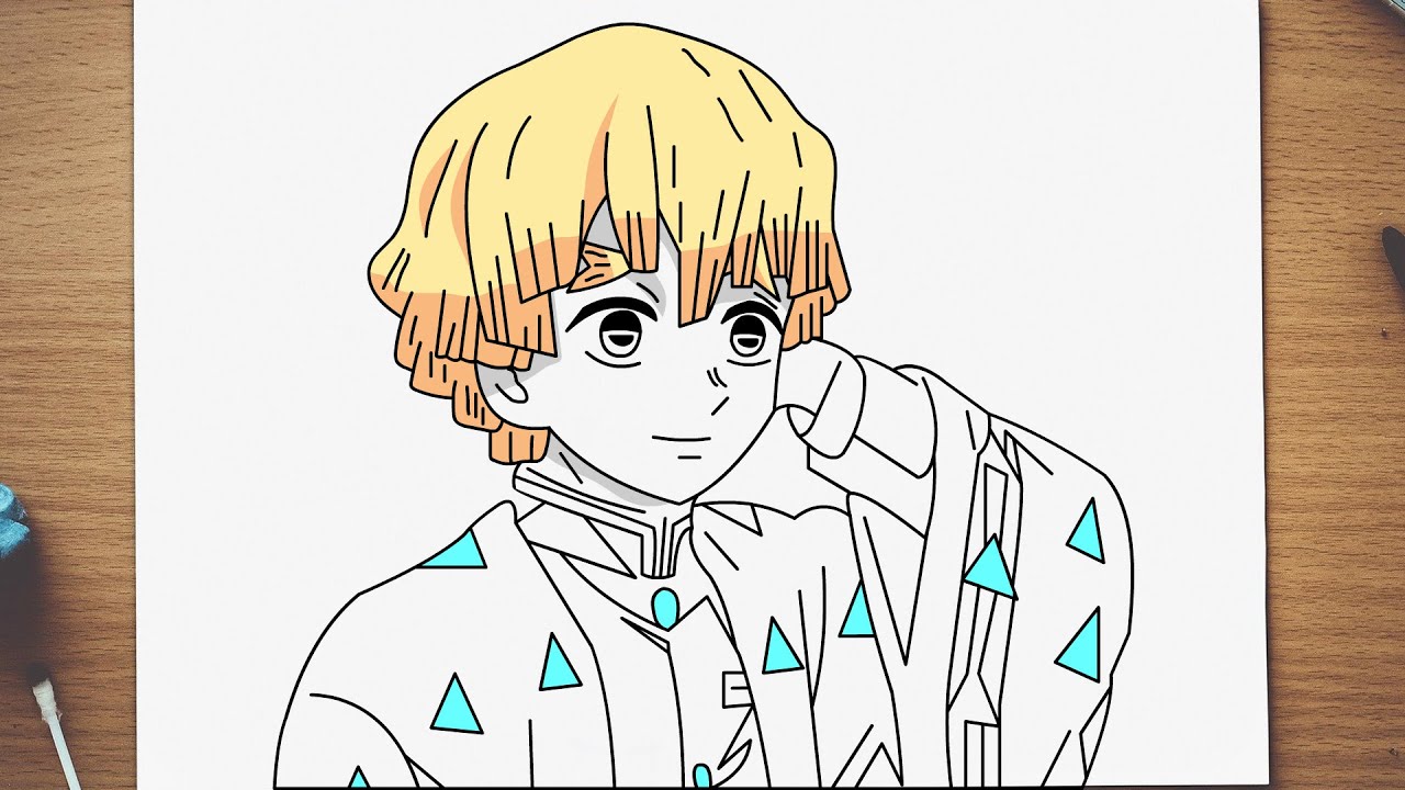 How To Draw Zenitsu (Demon Slayer) | Easy In 2 Minutes - YouTube