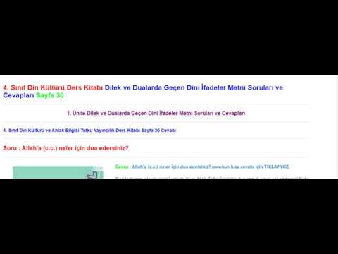4. Sınıf Din Kültürü ve Ahlak Bilgisi 30. Sayfa Cevapları Tutku Yayıncılık Ders Kitabı
