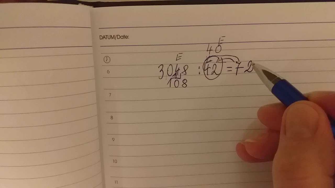 Pisno deljenje večmestnega deljenca z dvomestnim deliteljem - YouTube