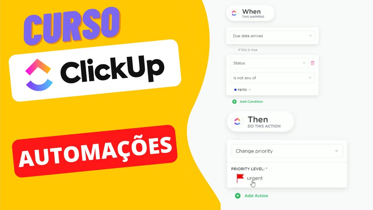 Curso Clickup Recursos Automações Automations Youtube