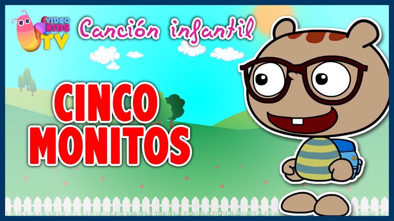 CINCO MONITOS ♫♪ canción infantil completa con dibujos animados - YouTube