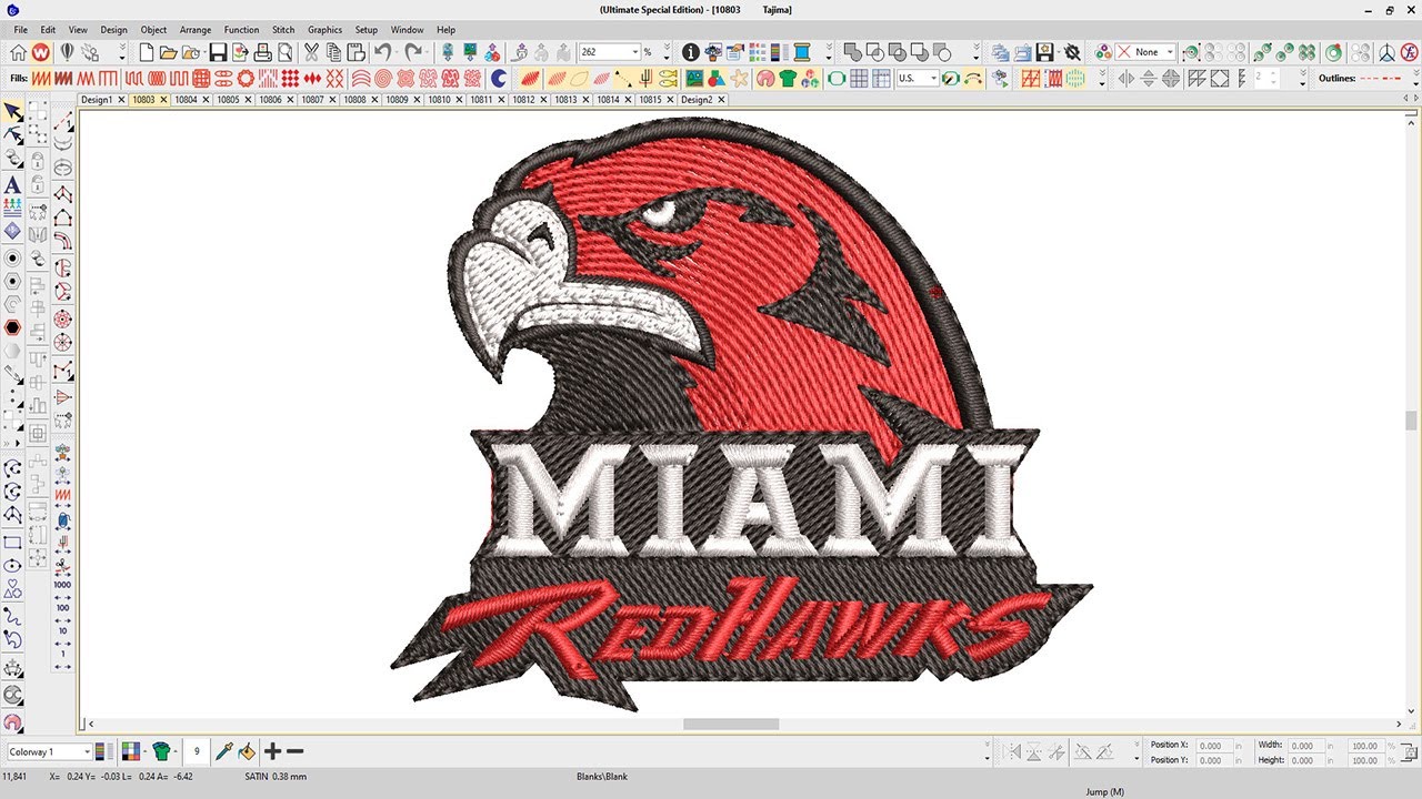 Miami Redhawks Embroidery logo. - YouTube