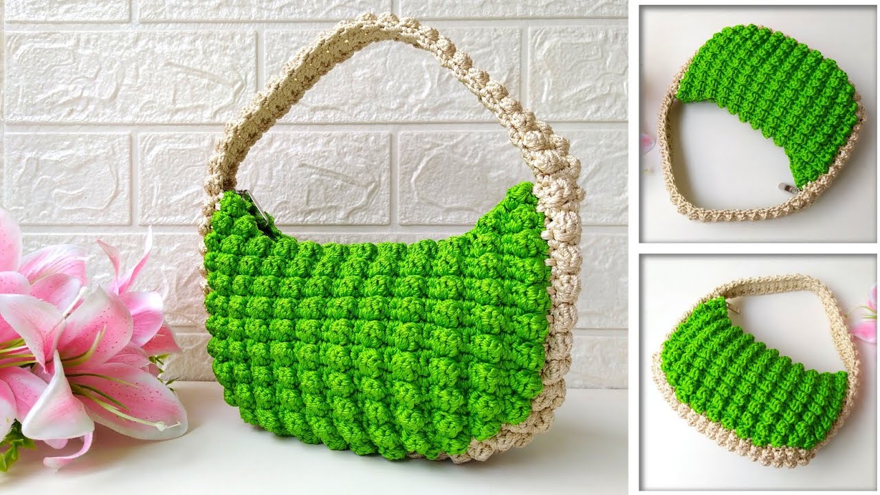 EASY CROCHET SHOULDER BAG TUTORIAL FOR BEGINNERS - CROCHET BAG - YouTube