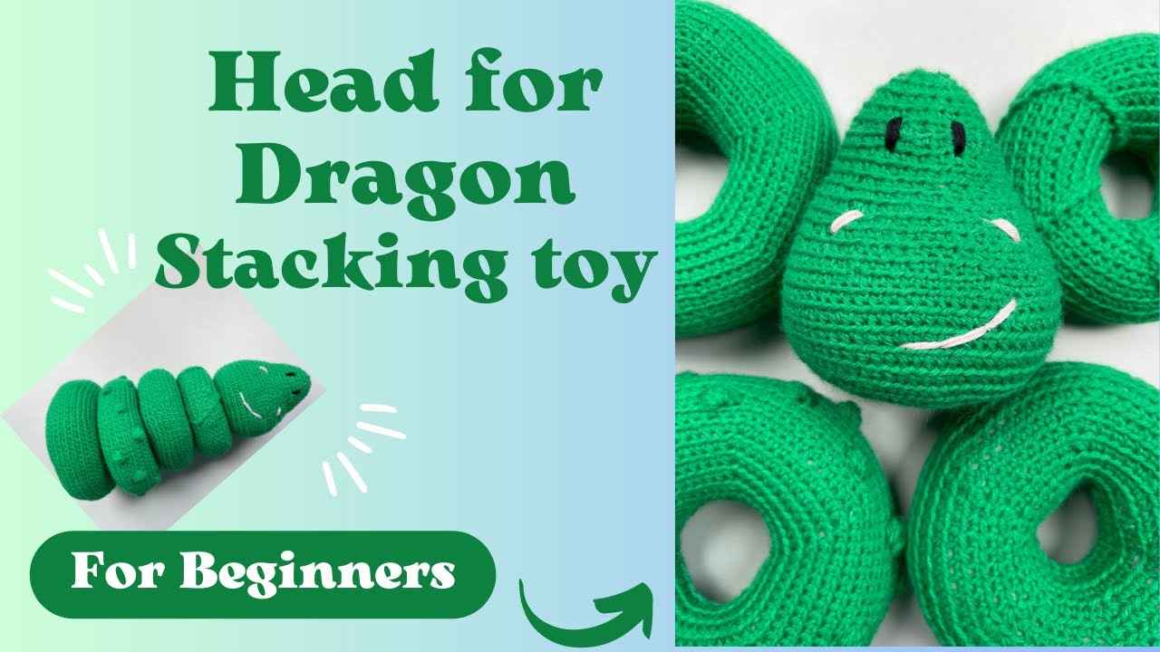 crochet head for stacking toy - YouTube