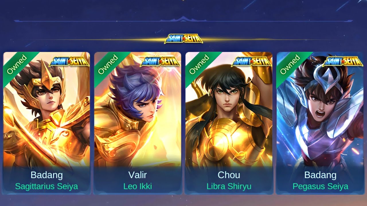 HOW TO GET SAINT SEIYA SKIN CHOU, VALIR, BADANG IN MOBILE LEGENDS SAINT ...
