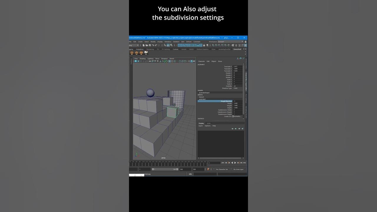 Maya Primitive at Selection script #shorts - YouTube