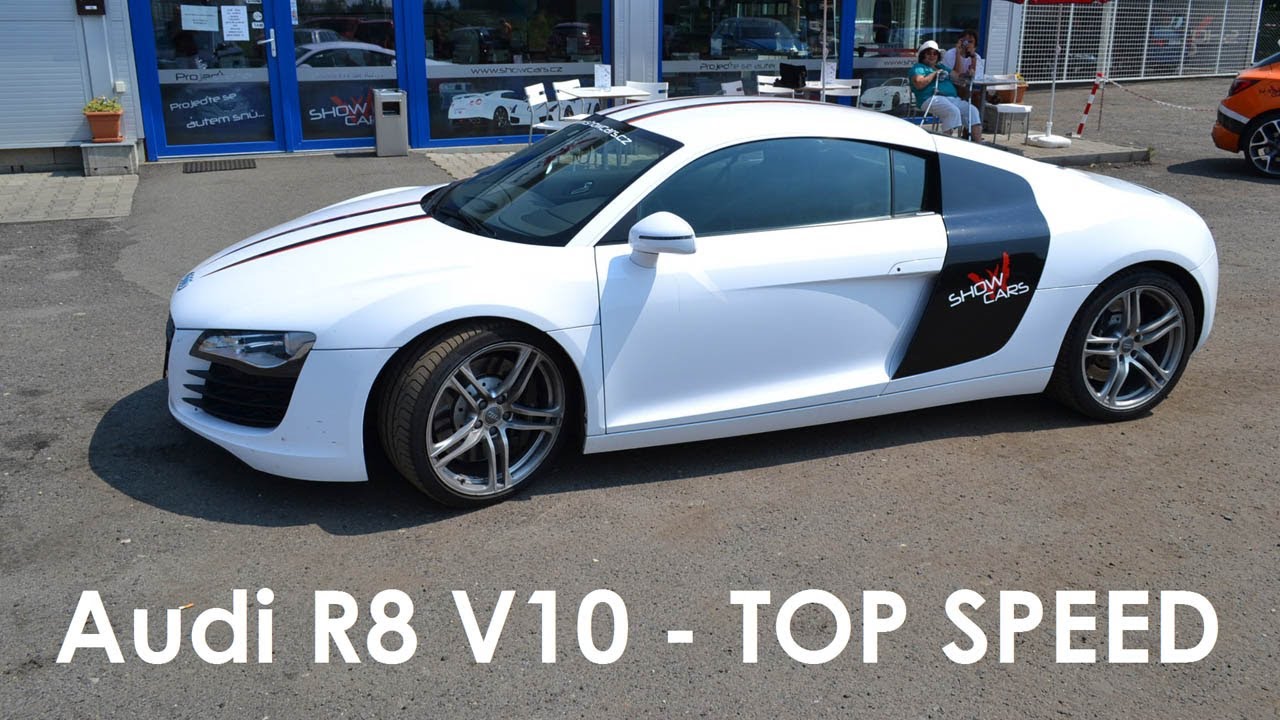 Audi R8 V10 - Top speed - letiště Mnichovo Hradiště - YouTube