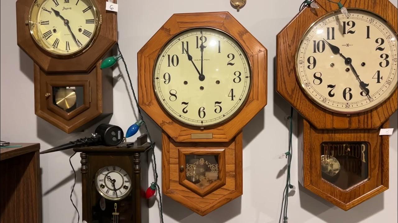 Hamilton Headmaster Regulator Wall Clock chimes 11 PM - YouTube