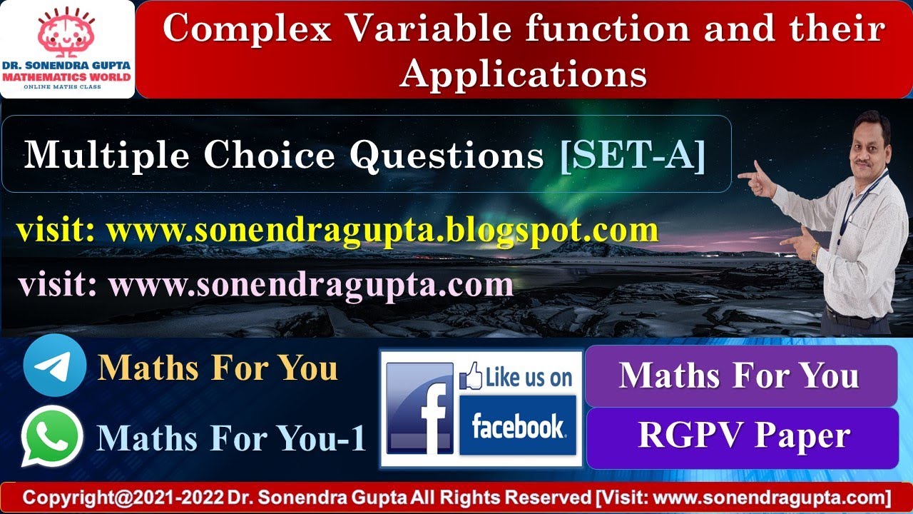 Mcq Complex Variable Function Analytic Function Milne Thomson Lecture 3 Rgpv