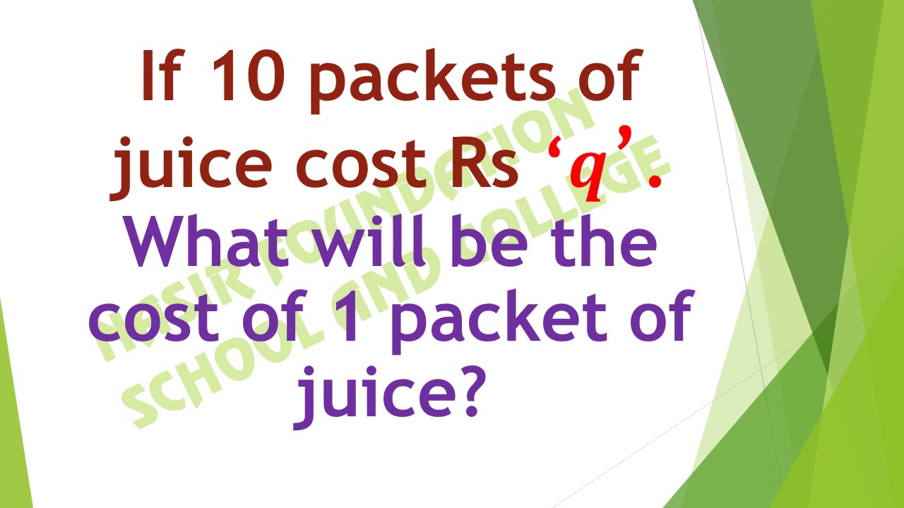 40 Math Class5 algebraic expression in real life - YouTube