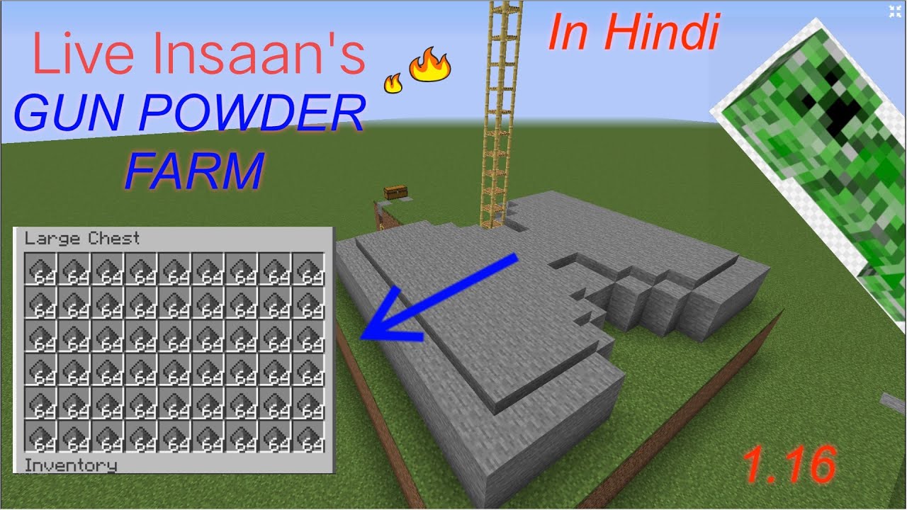 How to make ( Live Insaan's ) Gunpowder farm in Minecraft. very easy ...