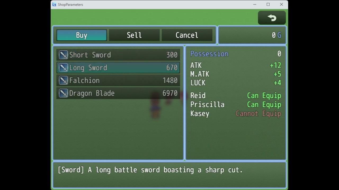 Shop Equipment Parameters Plugin in RPG Maker MZ - YouTube