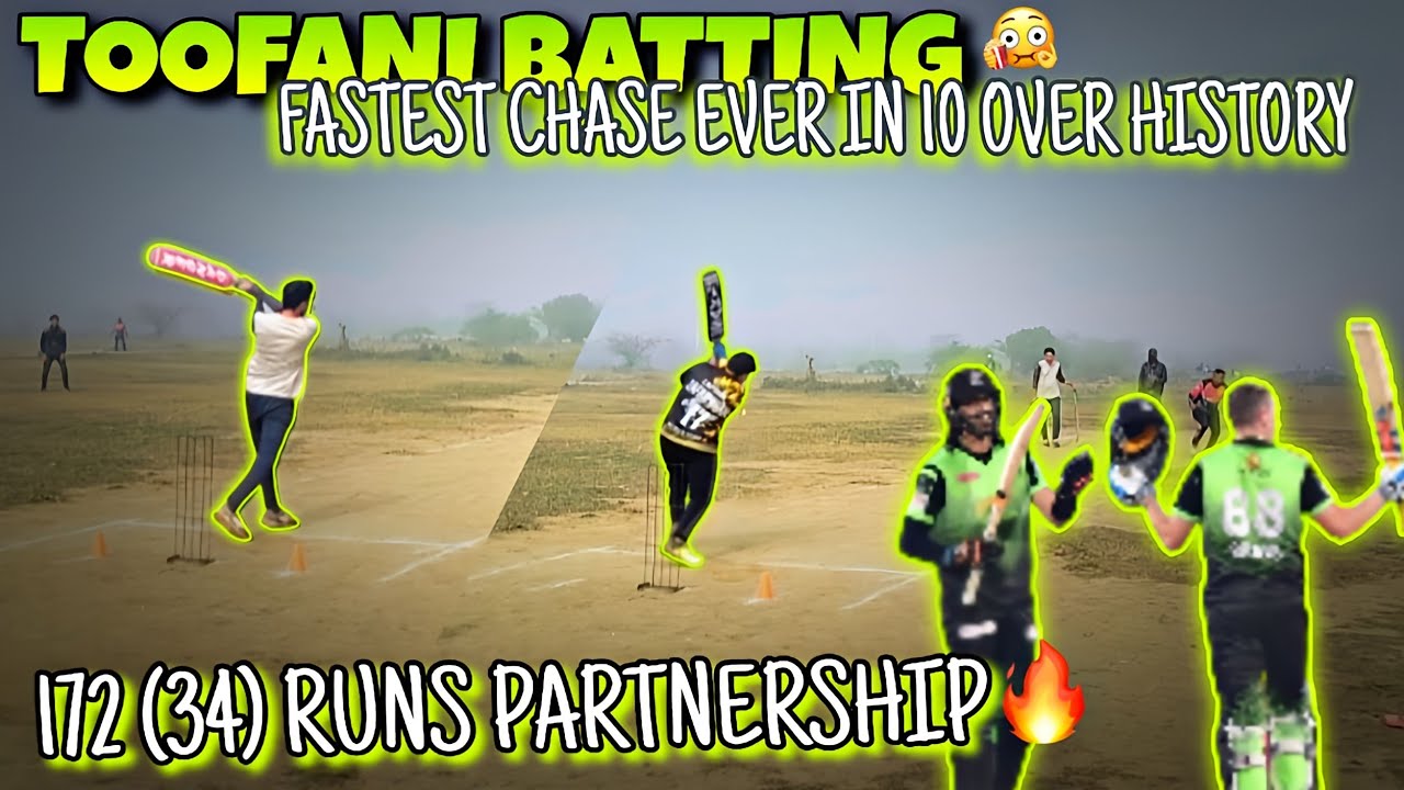 Toofani batting fastest chase ever in 10 overs match | Slayer's vs Pak ...