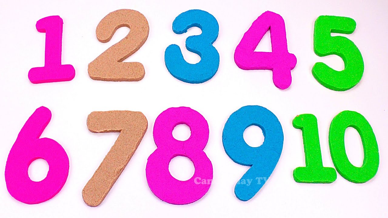 Learn To Count with Kinetic Sand Numbers 1 -10|Learn Colors with ...