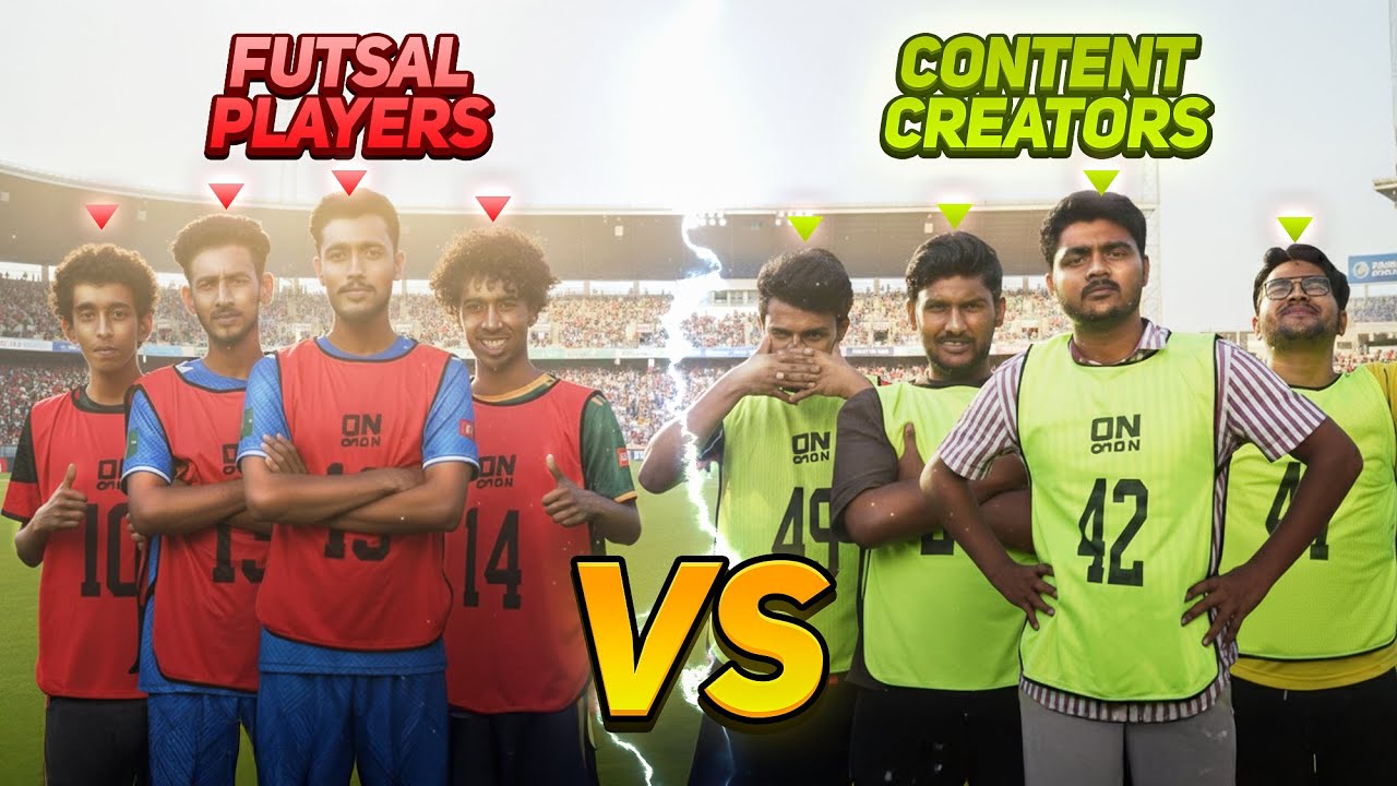 Football Content Creators Vs Futsal Players - YouTube