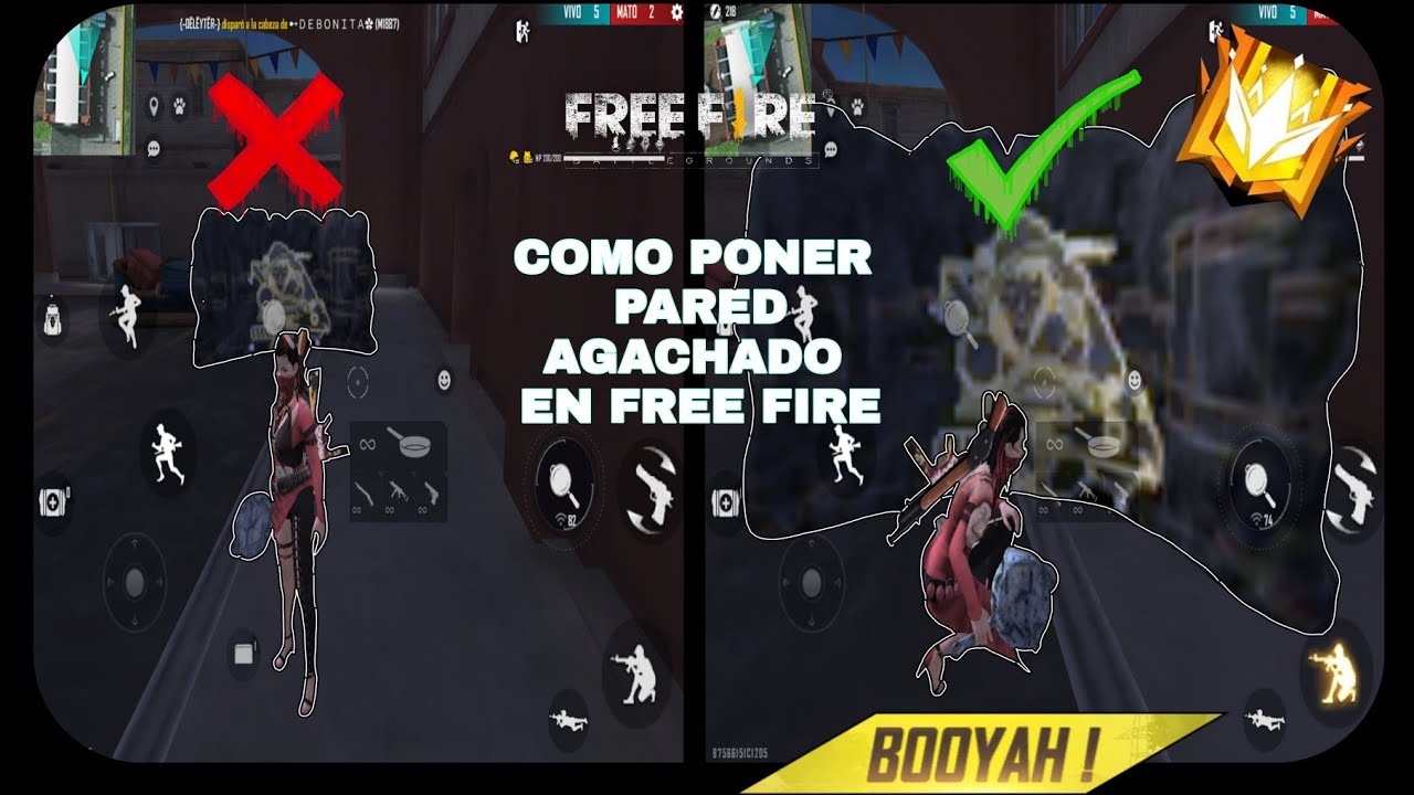 COMO PONER LA PARED AGACHADO-FREE FIRE. #freefire - YouTube