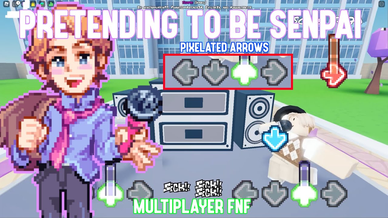 Pretending to be Senpai in Roblox Friday Night Funkin - YouTube