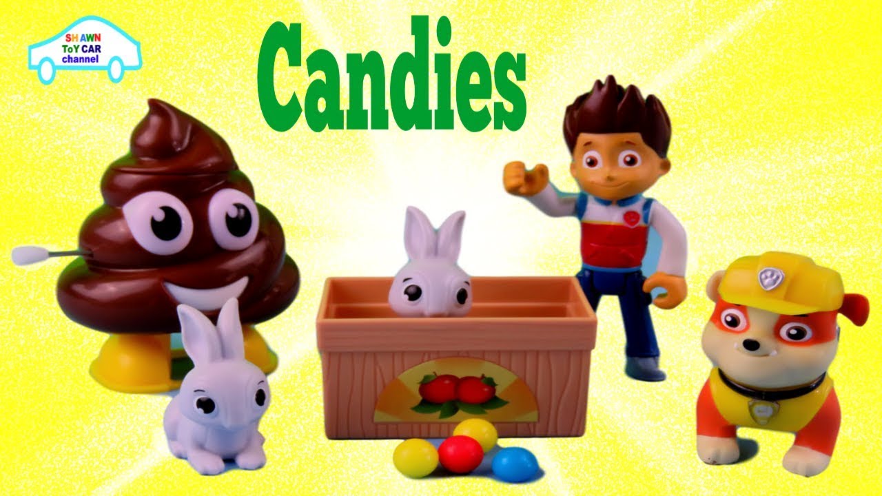 Bunnies chase candies for fun - YouTube