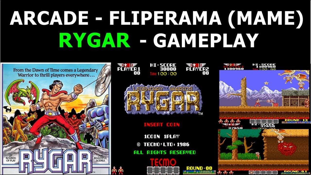 ARCADE - FLIPERAMA (MAME) - RYGAR - GAMEPLAY - YouTube
