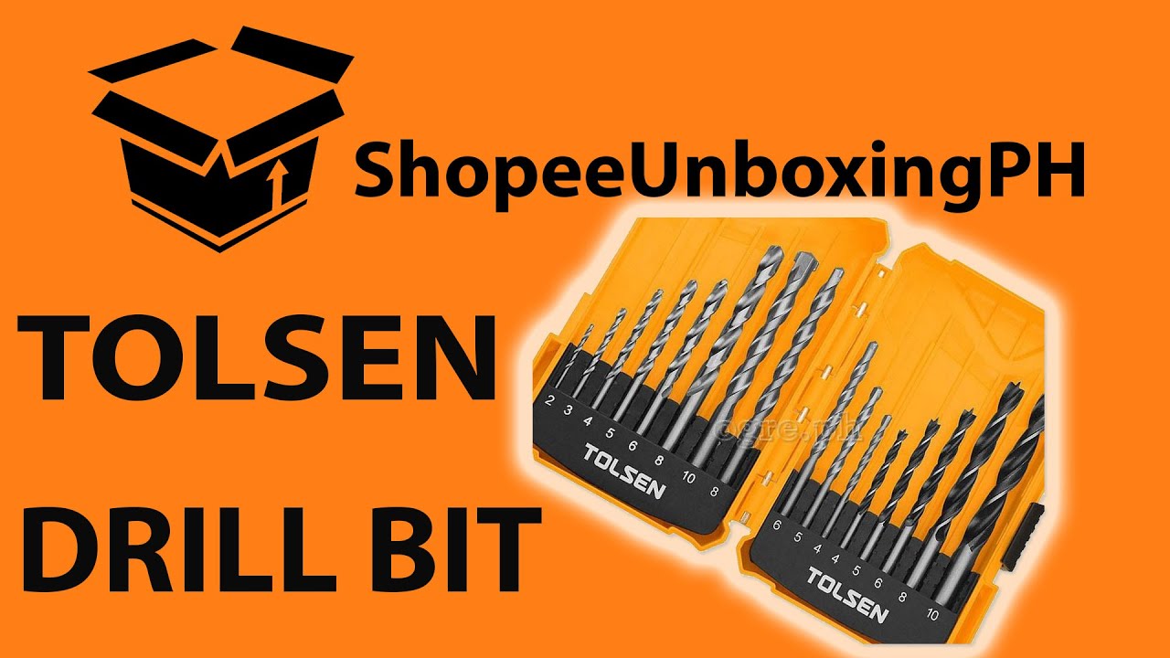 TOLSEN 16PCS DRILL BIT SET UNBOXING FROM SHOPEE ASMR - YouTube