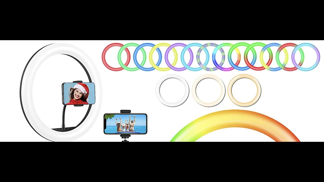 UNBOXING GerTong 12.6'' Selfie Ring Light with Tripod Stand & Phone Holder Tall 74'', LED Ring ...