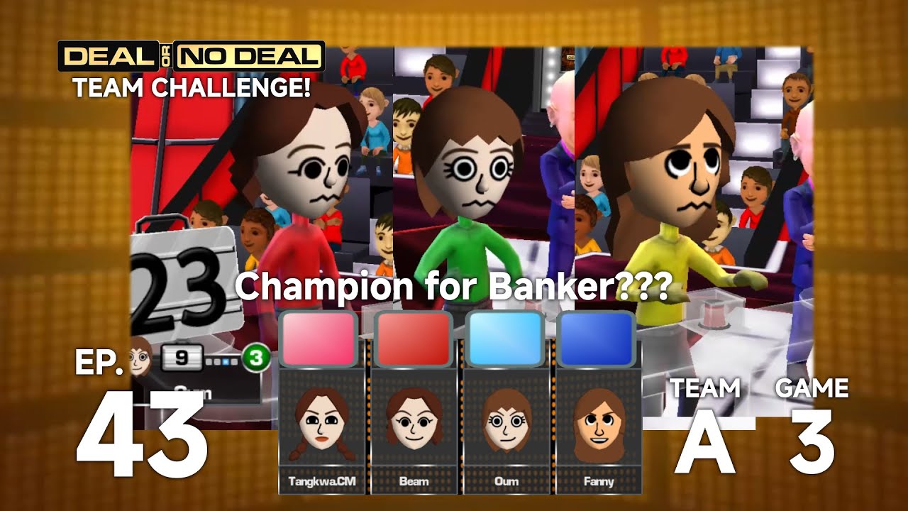 Deal or No Deal Wii Team Challenge Ep 43 Mii's-2 Team Pink-A, Red-A, L ...