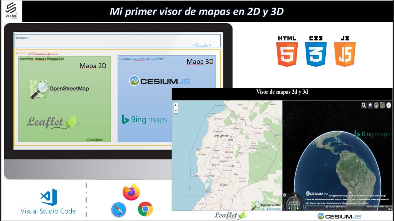 Implementando mi primer visor de mapas 2D y 3D - YouTube