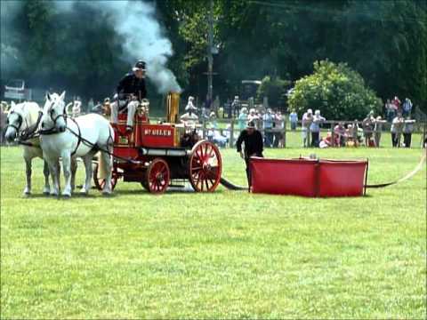 Horse Drawn Fire Truck Demonstration - YouTube