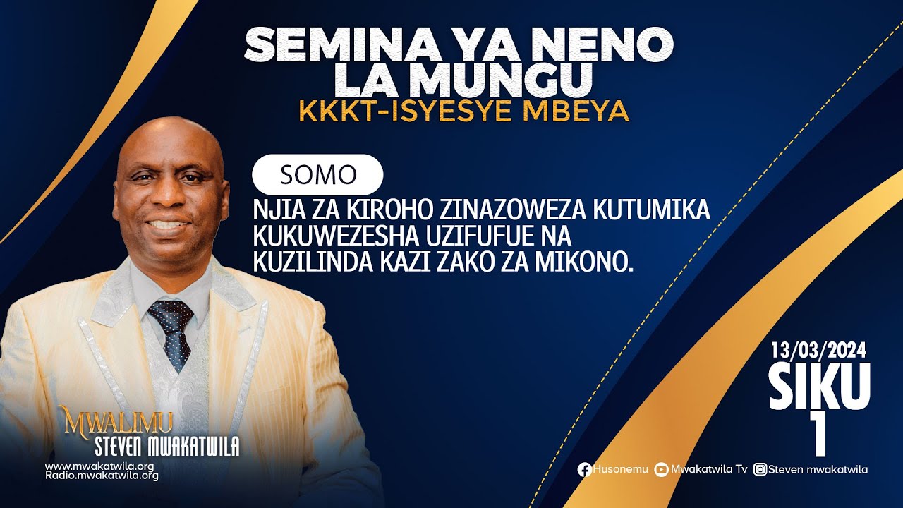 SEMINA YA WANAUME - MWL, STEVEN MWAKATWILA , 24/02/2024, ANGLICAN ...