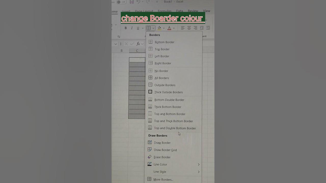 How to Change Border Color in Excel: Quick & Easy Guide#excel - YouTube