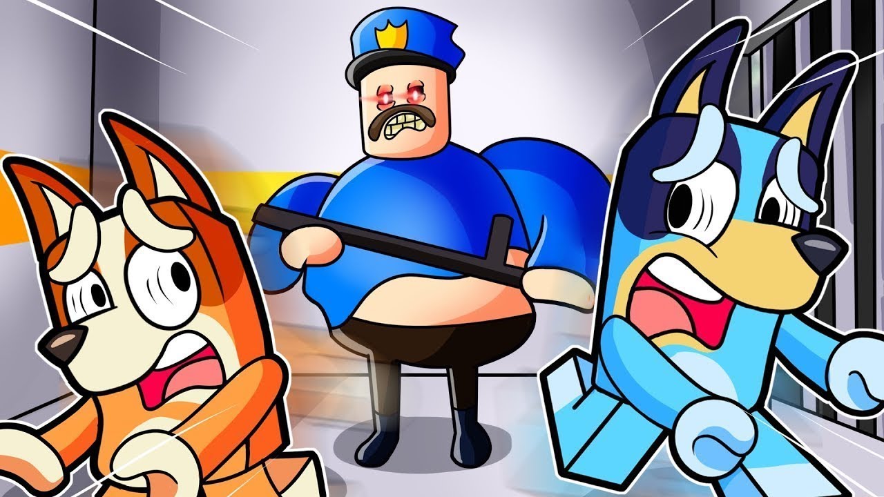 BLUEY AND BINGO Escape from BARRY'S NEW PRISON in ROBLOX! 👮 ♂️😨 - YouTube
