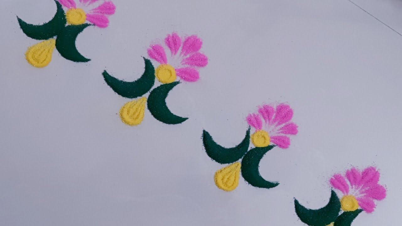 Border rangoli design|patti Rangoli|| - YouTube