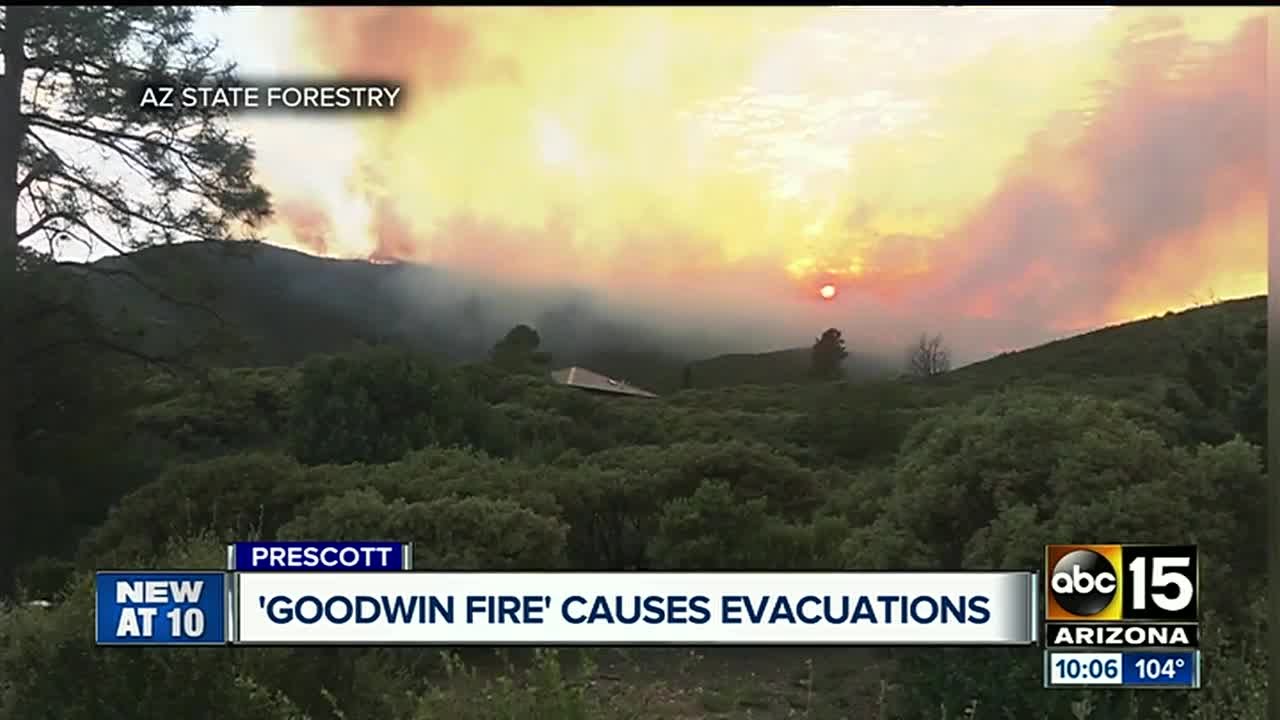 Goodwin Fire sparks near Prescott - YouTube
