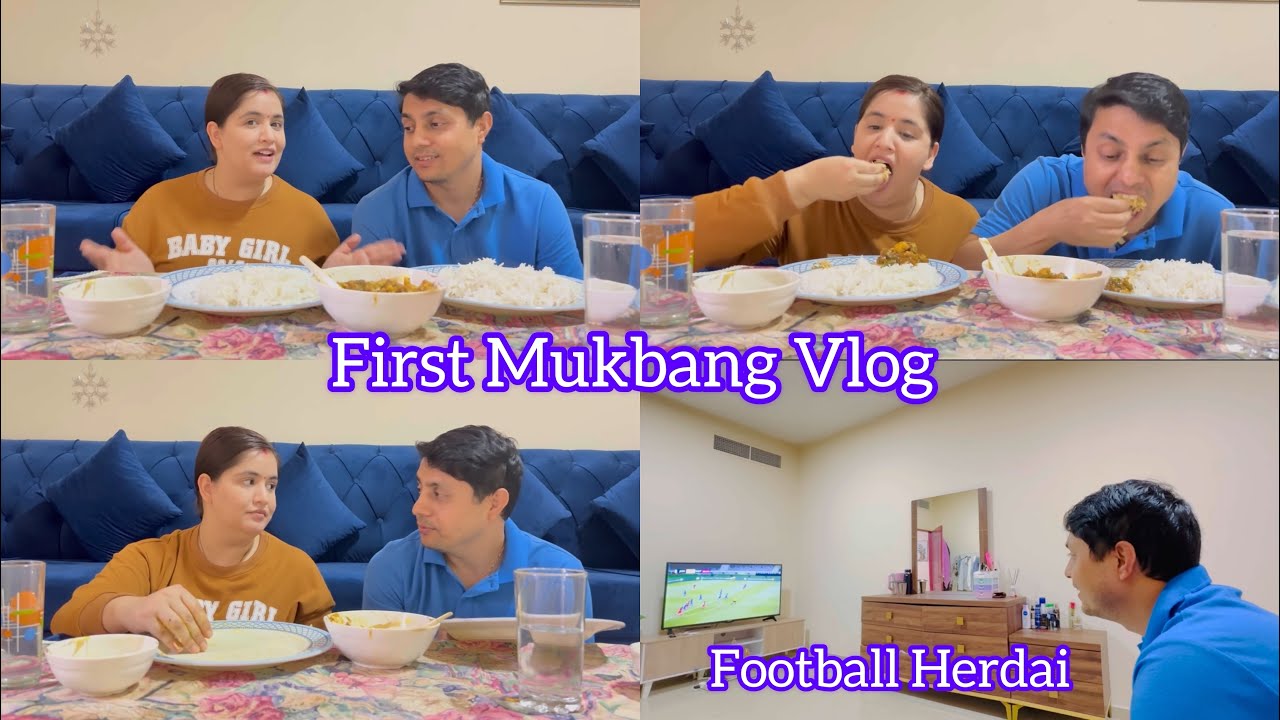 Our First Mukbang Vlog 🤗|| Rice,Mix Vegetables 🥗 and Pickles || ||Food ...
