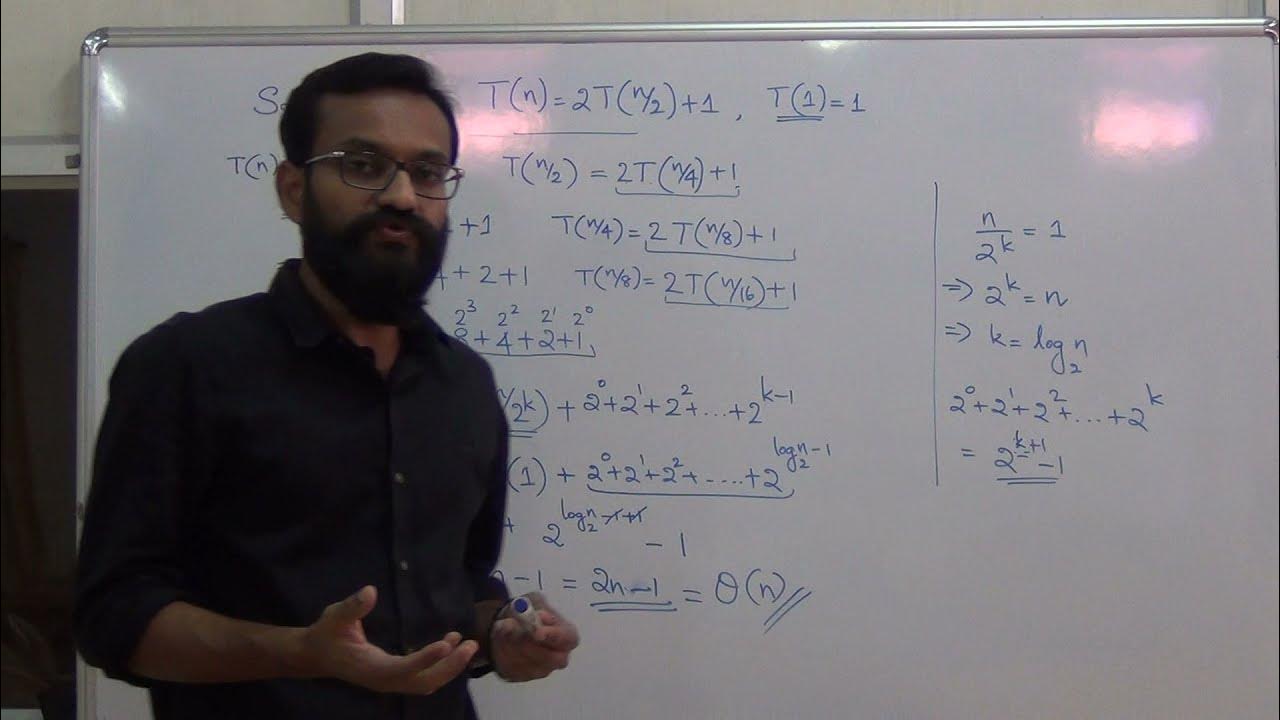 Solve Recurrence using Iteration Example1 - YouTube