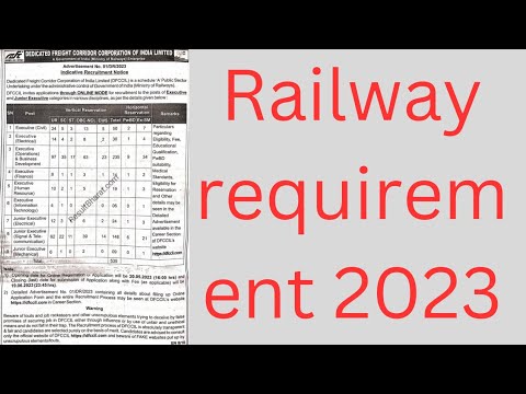railway requirement 2023 - YouTube