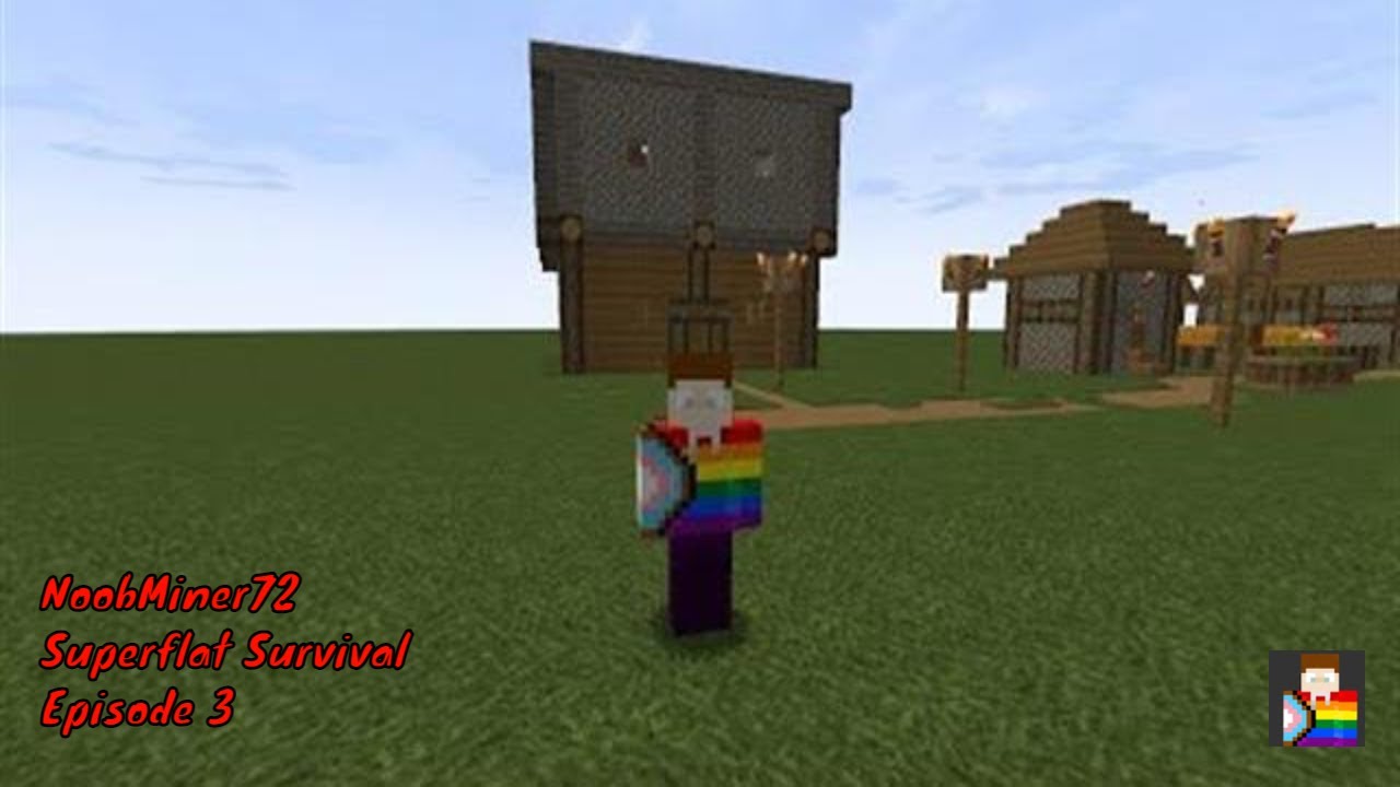 Superflat Survival Episode 2 Rebuilding my house - YouTube