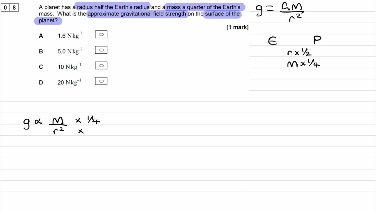 Gravitational Fields Exam Questions - A Level Physics AQA, Edexcel, OCR A (level 2) - YouTube