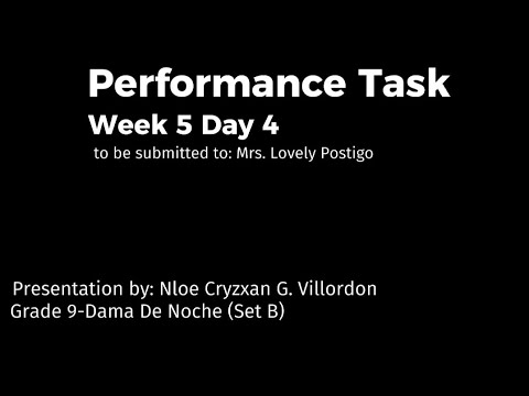 Performance Task Q1 Week 5 Day 4 - YouTube