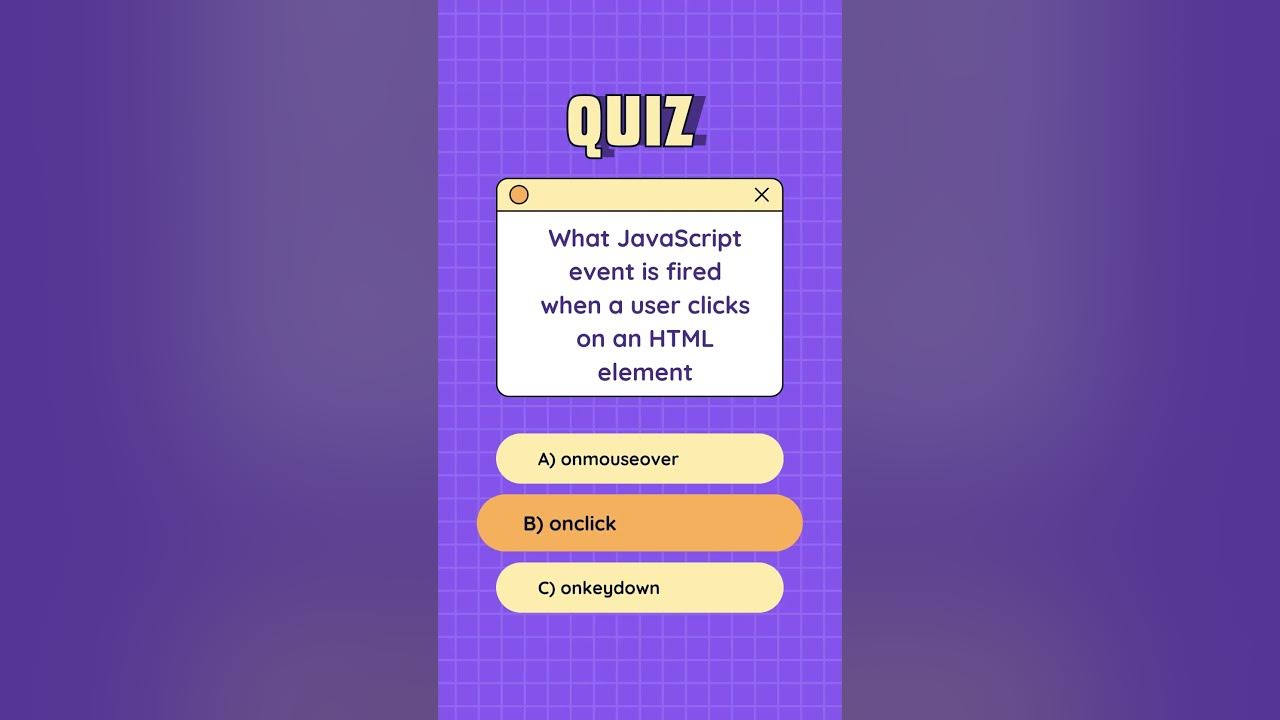 What JavaScript event is fired when a user clicks on an HTML element - YouTube