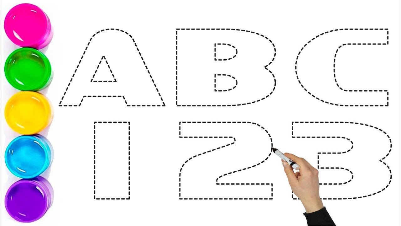 Learn to Write Your ABC! and count to 3 - Tracing & Coloring - YouTube