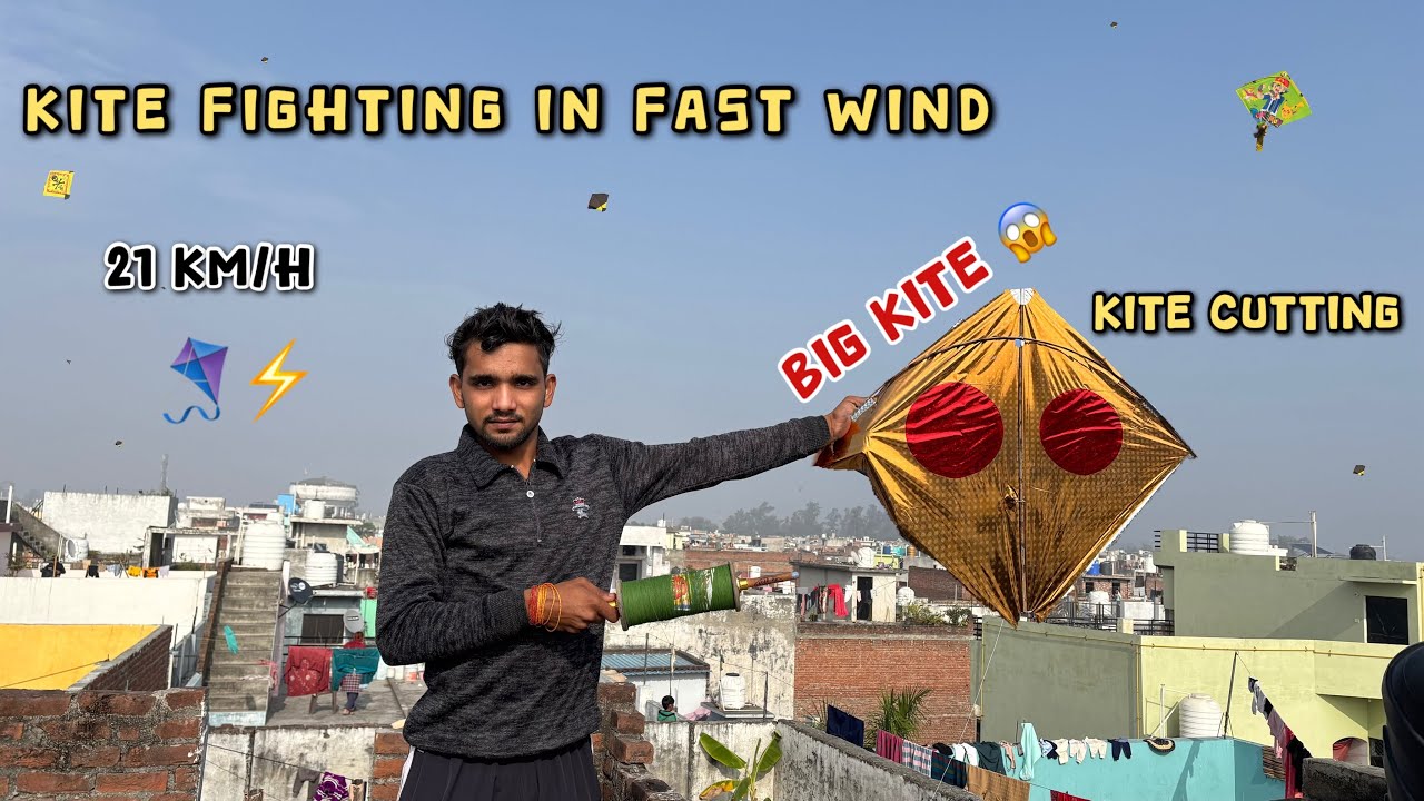 Kite Fighting in fast Wind 21km/h | kite fighting | kites vlogs - YouTube