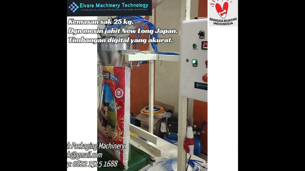 MESIN PENGEMASAN BERAS 2,5 Kg - 25 Kg. MESIN PACKING BERAS FULL ...