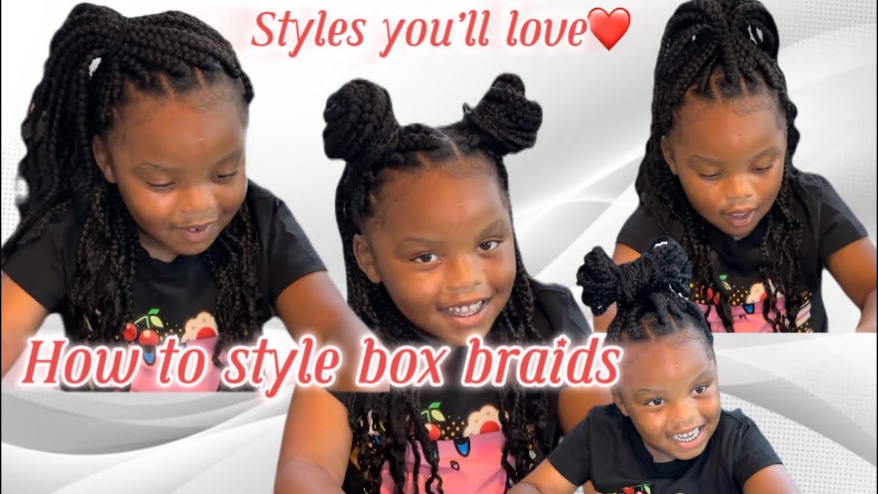 How To Style Box Braids | Kids Knotless box braids styles - YouTube