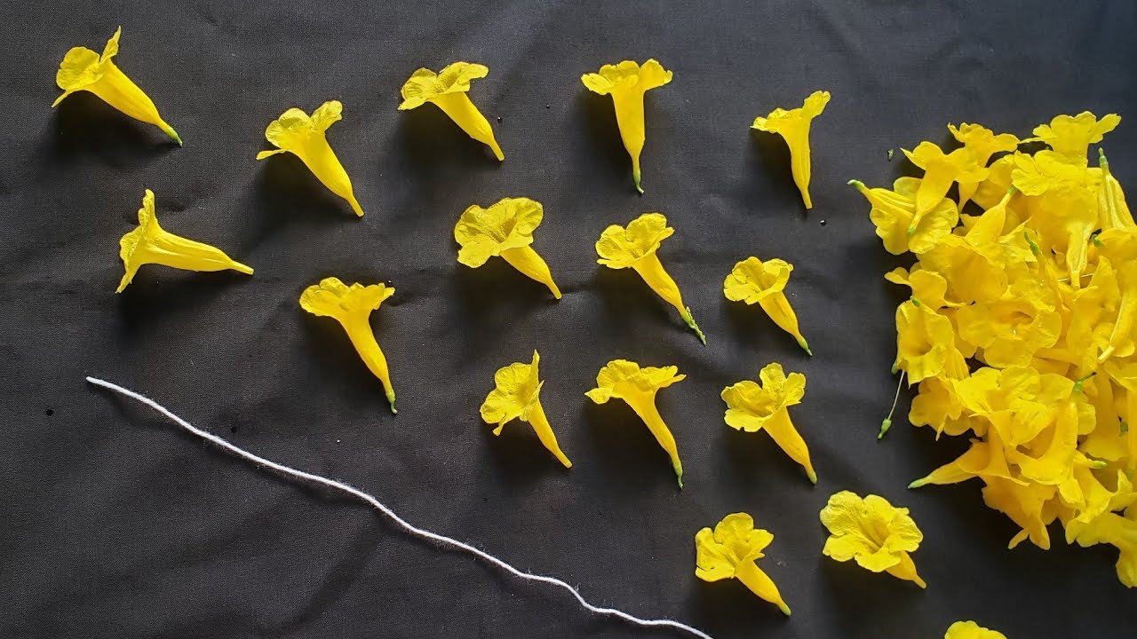 Easy method to string flower Garland at home/ mala for god/thanga arali ...