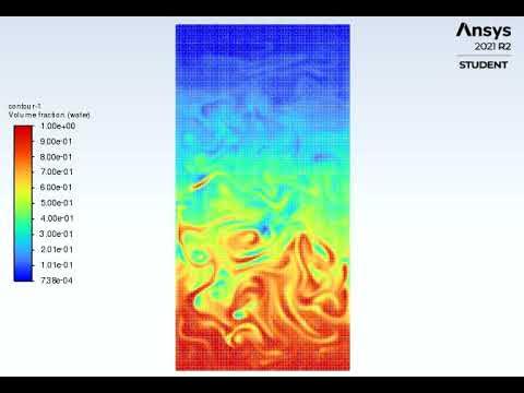 Simulation of Two phase liquids (Refined Mesh) using Ansys Fluent - YouTube