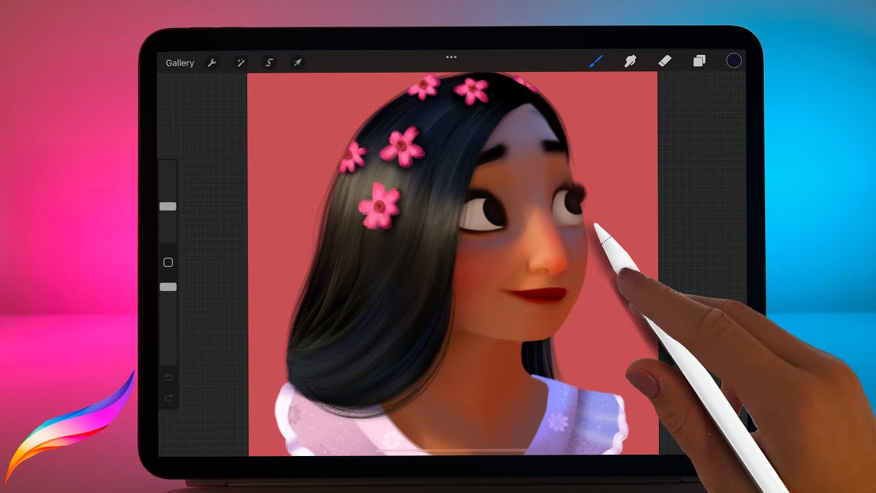 How to DRAW realistic hair in 5 MINUTES | Procreate tutorial - YouTube