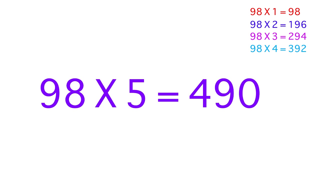 98's times tables - YouTube